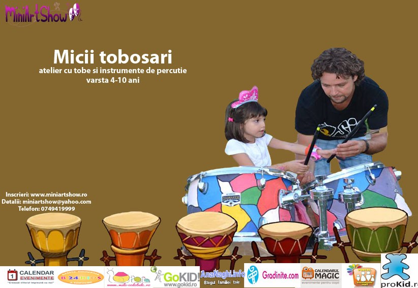 Micii tobosari - Atelier cu tobe si instrumente de percutie